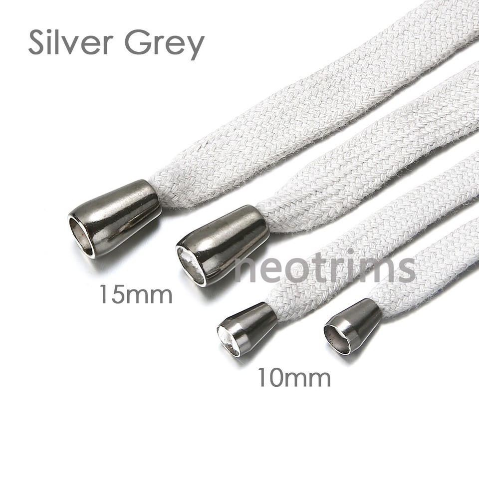 Drawstring Cord Flat Cotton Sweatshirt Hoodie String Gunmetal Toggles ...