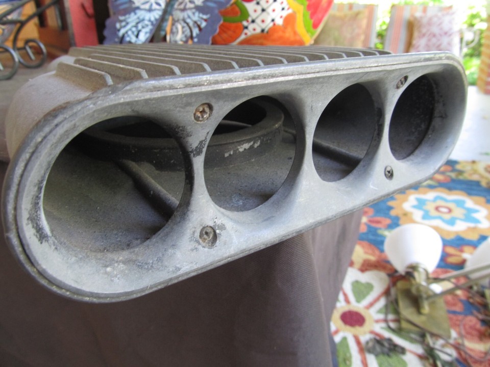 RARE Finned Aluminum Injector style Air Breather Cleaner Hot Rod Fenton ...