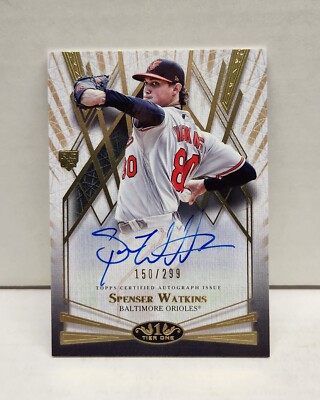 SPENSER WATKINS 2022 Topps Tier One BreakOut Autograph Orioles ROOKIE ...