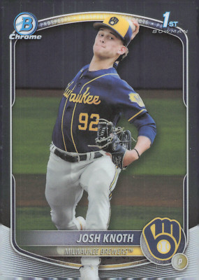 2025 Bowman - Chrome Prospects Josh Knoth #BCP-136 Brewers 1st Bowman ...