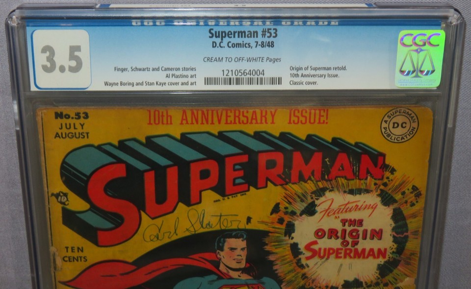 SUPERMAN #53 (Classic Cover, Origin Retold) CGC 3.5 VG- DC Comics 1948 ...
