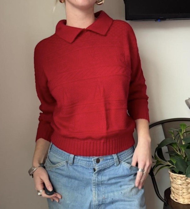 Vintage 90s nautical sweater collared top | eBay