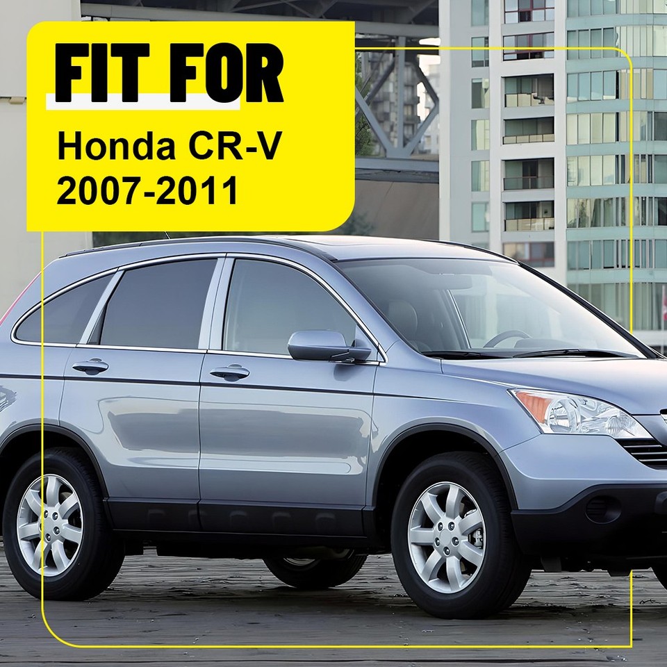 Black/Chrome Pillar Posts Door Trim For 2007-2011 Honda CRV Mirror ...