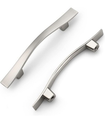 12 Pack 3" Brushed Nickel Cabinet Handles Dresser Drawer Pulls Wave ...