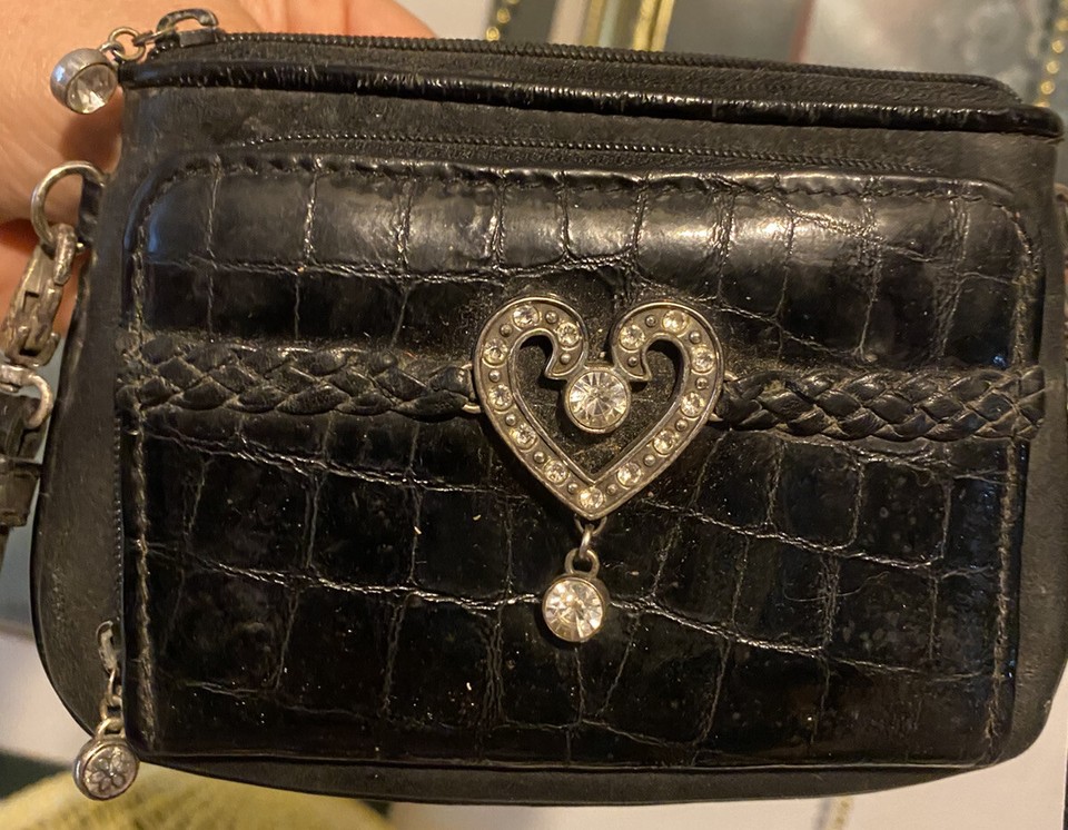 BRIGHTON💋 CRYSTAL HEART MG 💖 MINI 💕Organizer Wallet💕 Messenger SHOULDER ...
