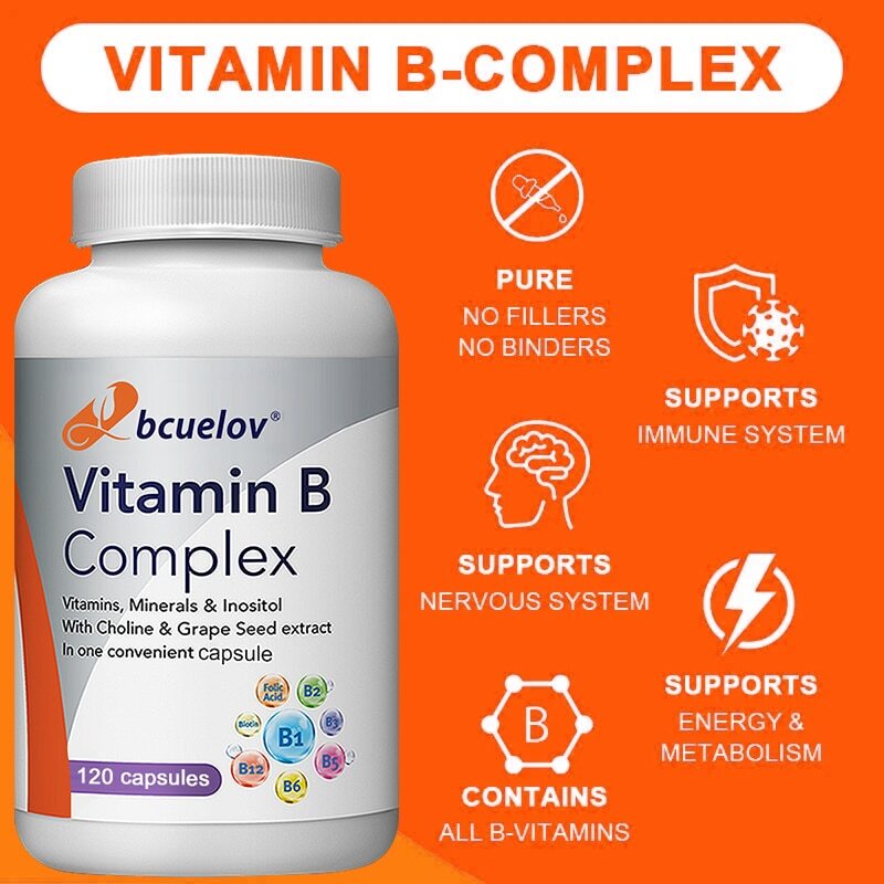 Vitamin B Complex Vitamin B Supplement - B-Complex Vitamins with B12 ...
