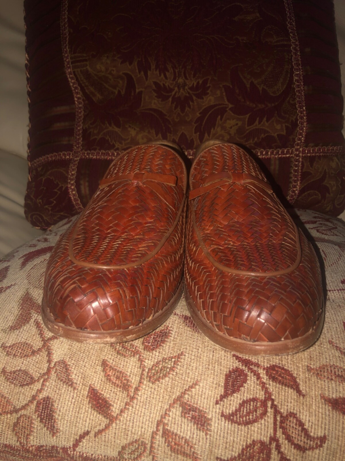 MACK NOLAN ODELL WOVEN BROWN LEATHER LOAFER SHOES SIZ… - Gem