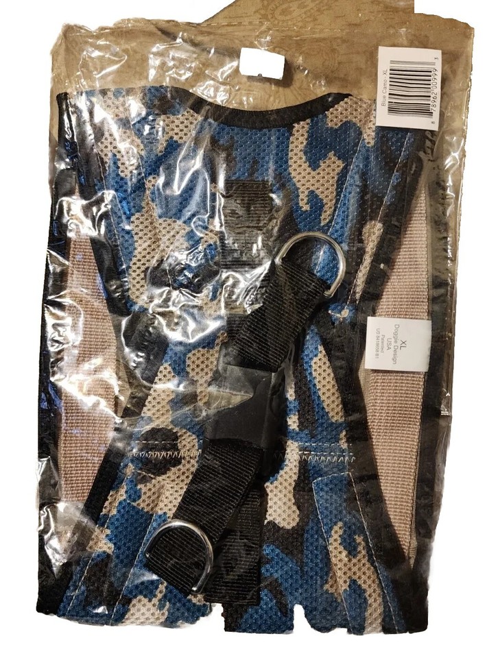 BLUE CAMO*DOG HARNESS*AMERICAN RIVER*ULTRA CHOKE FREE*SIZE-XL*DOGGIE ...