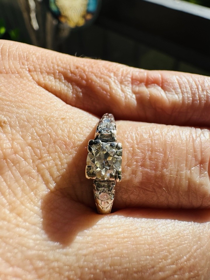 Diamond Ring, Solid 14k, 100% Natural Diamonds, Gorgeous! Large Center ...