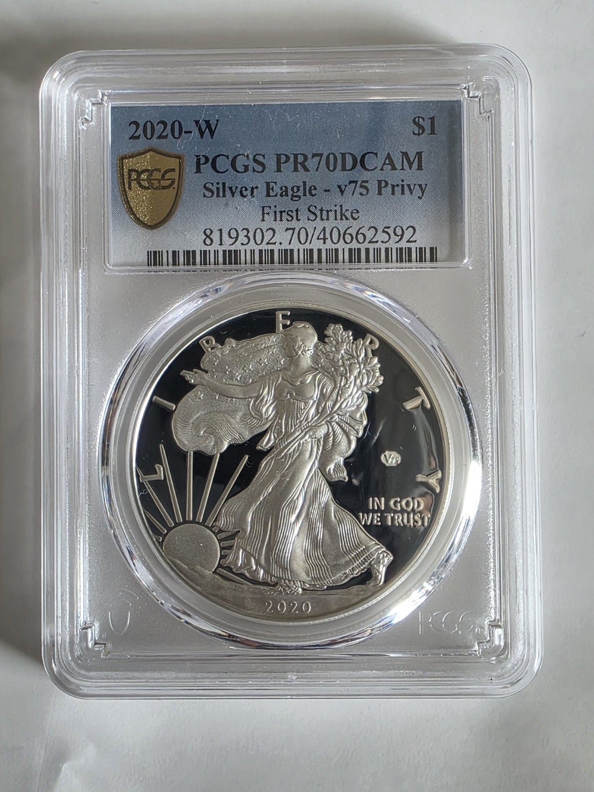 2020-W V75 Privy Mark Proof American Silver Eagle PCGS PR70DCAM First ...