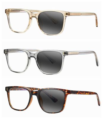 Men Women Acetate Metal Adjustable Bifocal Transition Photochromic ...