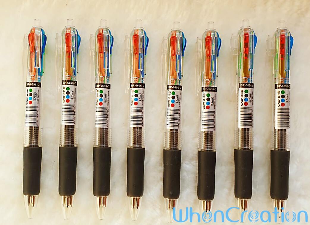 Multi colour BallPoint Pen 4 In 1 Retractable Ballpoint Pen Oil Base ...