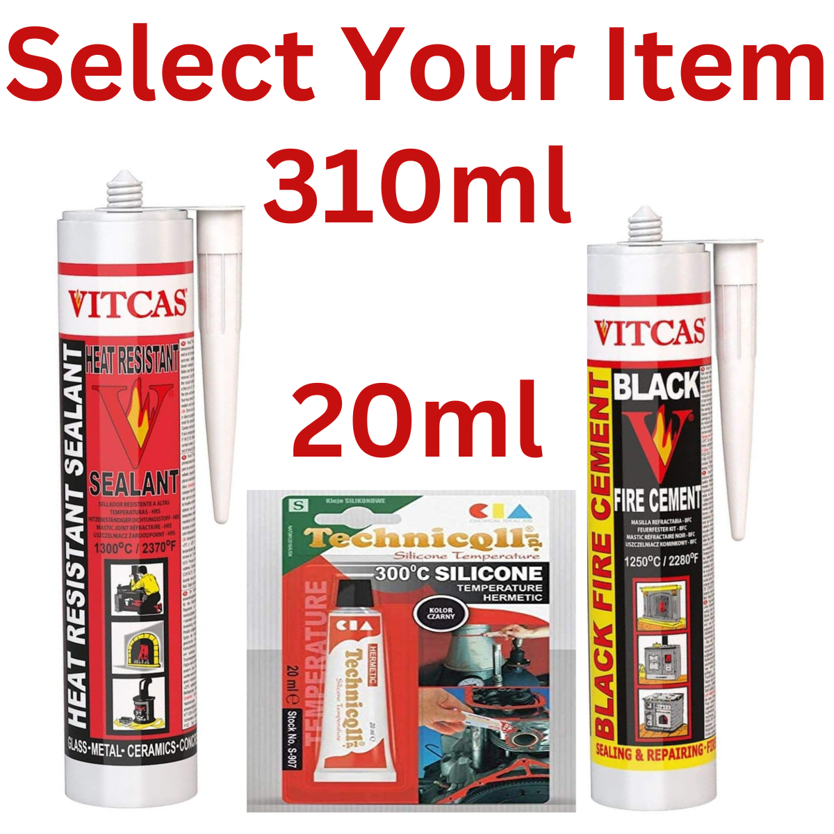Vitcas High Temperature Heat Resistant Sealant up to 1300°C-1250°C ...