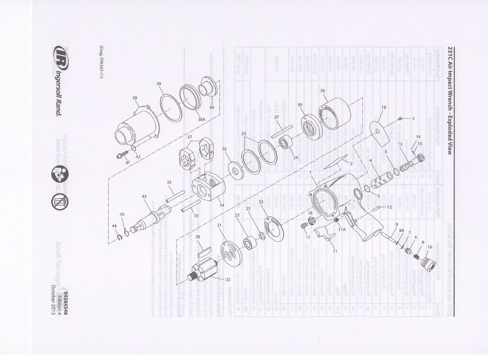 IR 231-TK3 TUNE UP KIT - IR 231 / IR 231C 1/2” IMPACT REPAIR PARTS ...