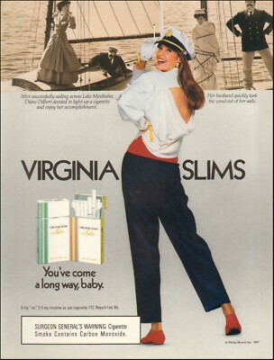 1987 Print ad for Virginia Slims Tobacco Sexy Model Sailor out fit ...