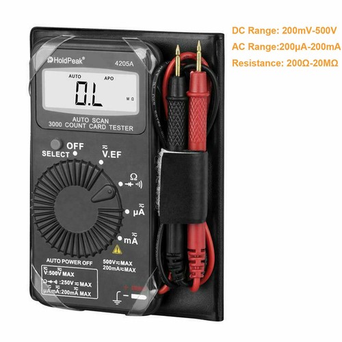 Mini Pocket Meter Digital Multimeter Auto Range DC AC Volt Ohm Portable ...