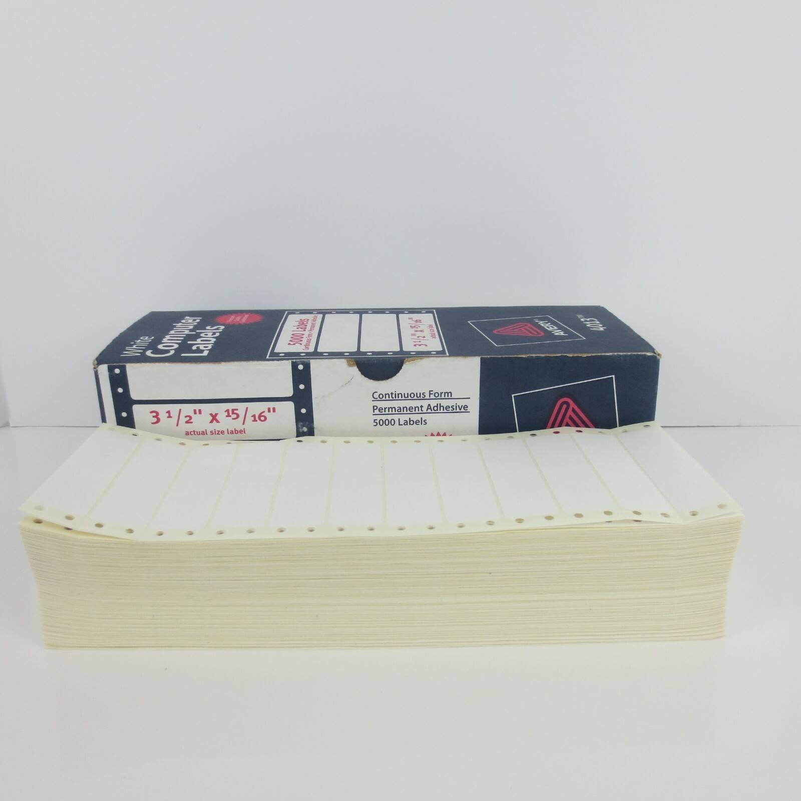 Avery Dot Matrix Labels 3 1/2 x 15/16 4013 Continuous Pin Fed 5,000 ...