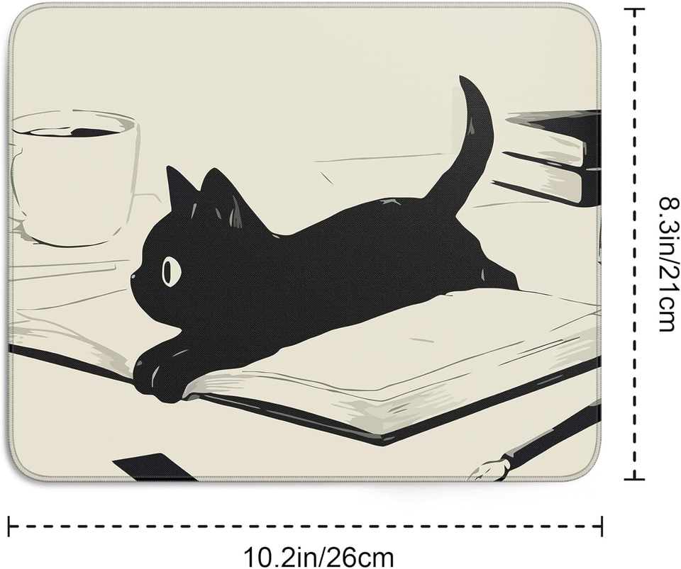 Cute Black Cat Mouse Pad,Kawaii Anime Cat Mouse Pads for Wireless Mouse ...