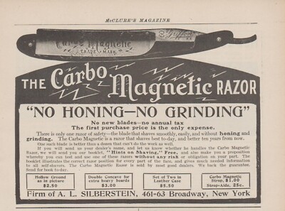 ANTIQUE STRAIGHT RAZOR PRINT AD 1906 CARBO MAGNETIC GRIFFON xx A.L ...