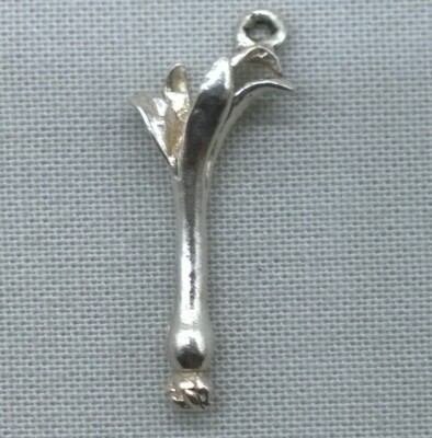 Vintage Sterling Silver Leek Charm Welsh Legend St. David Wales | eBay