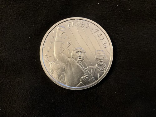 1 Oz .999 Fine Silver Round TRUMP "Fight" Coin Limited Edition 7-13-24 ...