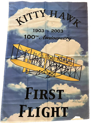 Kitty Hawk First Flight 100th Anniversary Outdoor Hanging Flag Vintage ...