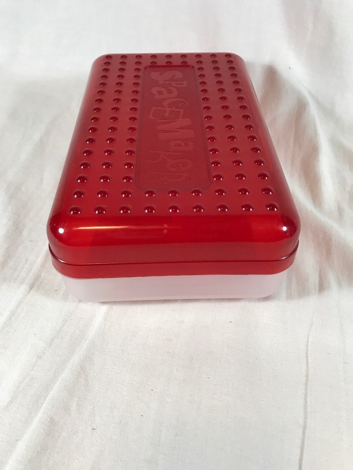 SpaceMaker Pencil Box Translucent Red Clear 90s Vintage Storage Lid ...