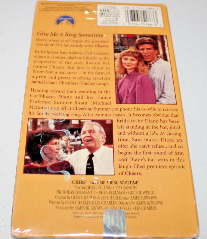 Cheers Volume 1 (New Sealed VHS 1993) Ted Danson, Rhea Perlman, TV ...