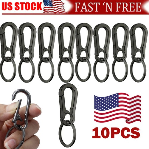 10pc Keychain Key Ring Carabiner Clip Keyring Chain Fob Holder - Gun ...