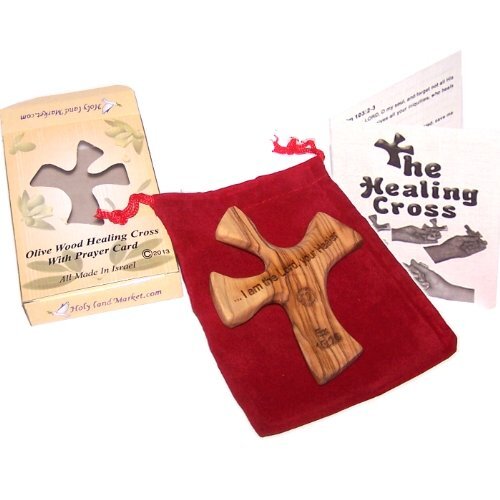 Olive wood Healing Cross - complete Package with Prayers and ...