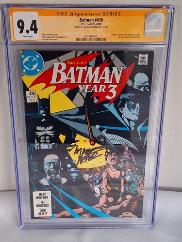 Batman #436 (DC Comics August 1989) CGC 9.4 Signed by Marv Wolfman | eBay