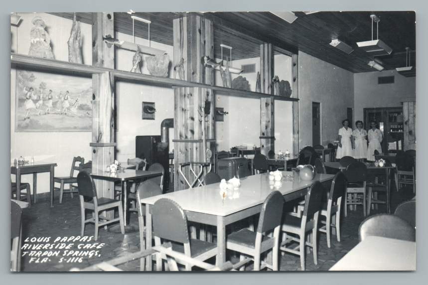 Louis Pappas Cafe TARPON SPRINGS Florida RPPC Vintage Greek-American ...