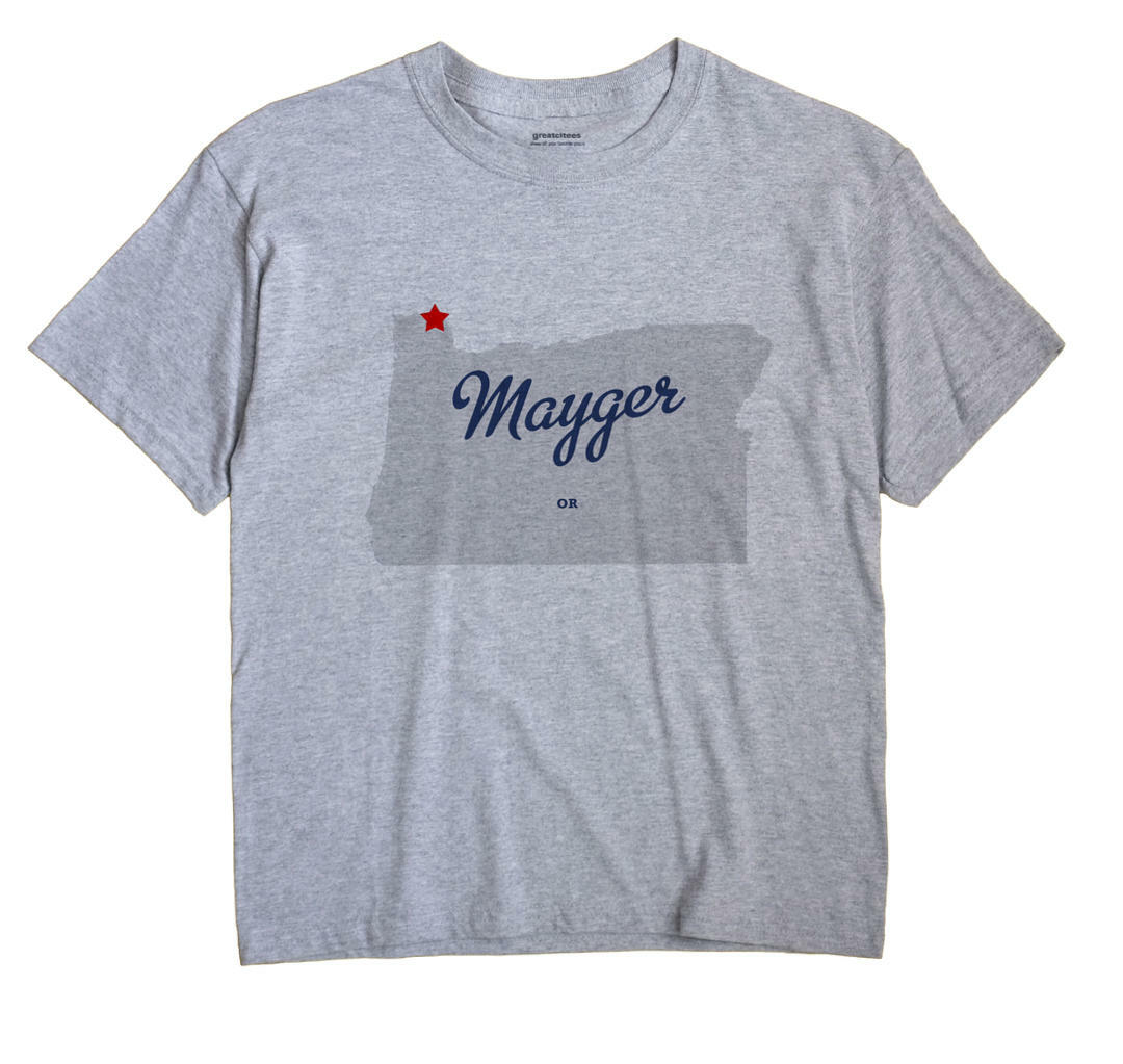 Mayger Oregon OR T-Shirt MAP | eBay