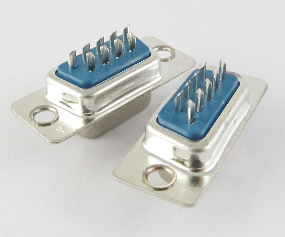 100pcs 2 Row D-Sub 9pin Female Chassis Solder Serial Port Connector for ...