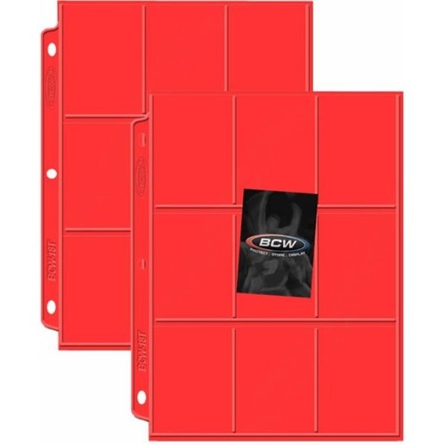 Bcw Pack 10 Sheets 18 Pockets Opaque 5 Colors 18-Pocket Pages for Cards ...