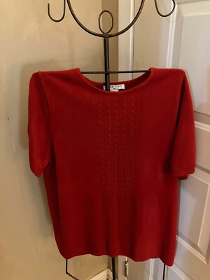 Allison Daley (2X) red pullover short sleeve sweater. | eBay