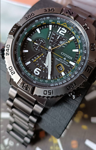 Citizen Navihawk AT8227-56X Promaster A-T Green Dial Eco-Drive Men's ...