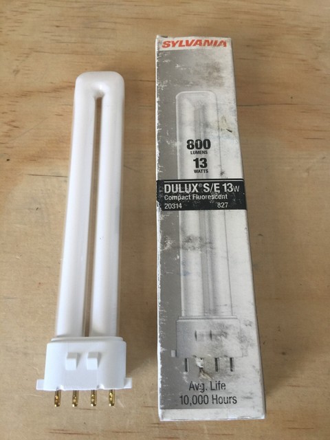 SYLVANIA DULUX S/e Cf13ds/e/830 4 Pin 18w CFL Fluorescent 2gx7 Base ...