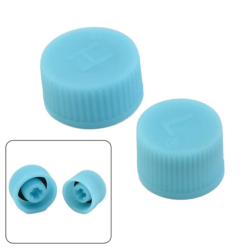 2Pcs High & Low Pressure AC A/C System Valve Caps Core Air Conditioning ...