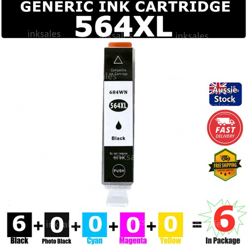 6x Generic 564XL HP564 Ink Cartridge BLACK For HP C510A C309A C310A ...