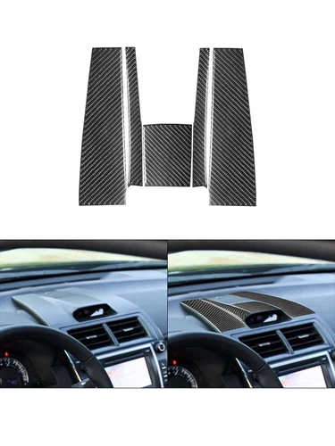 5Pcs Interior Carbon Fiber Center Control Dash Panel Trim Cover For ...