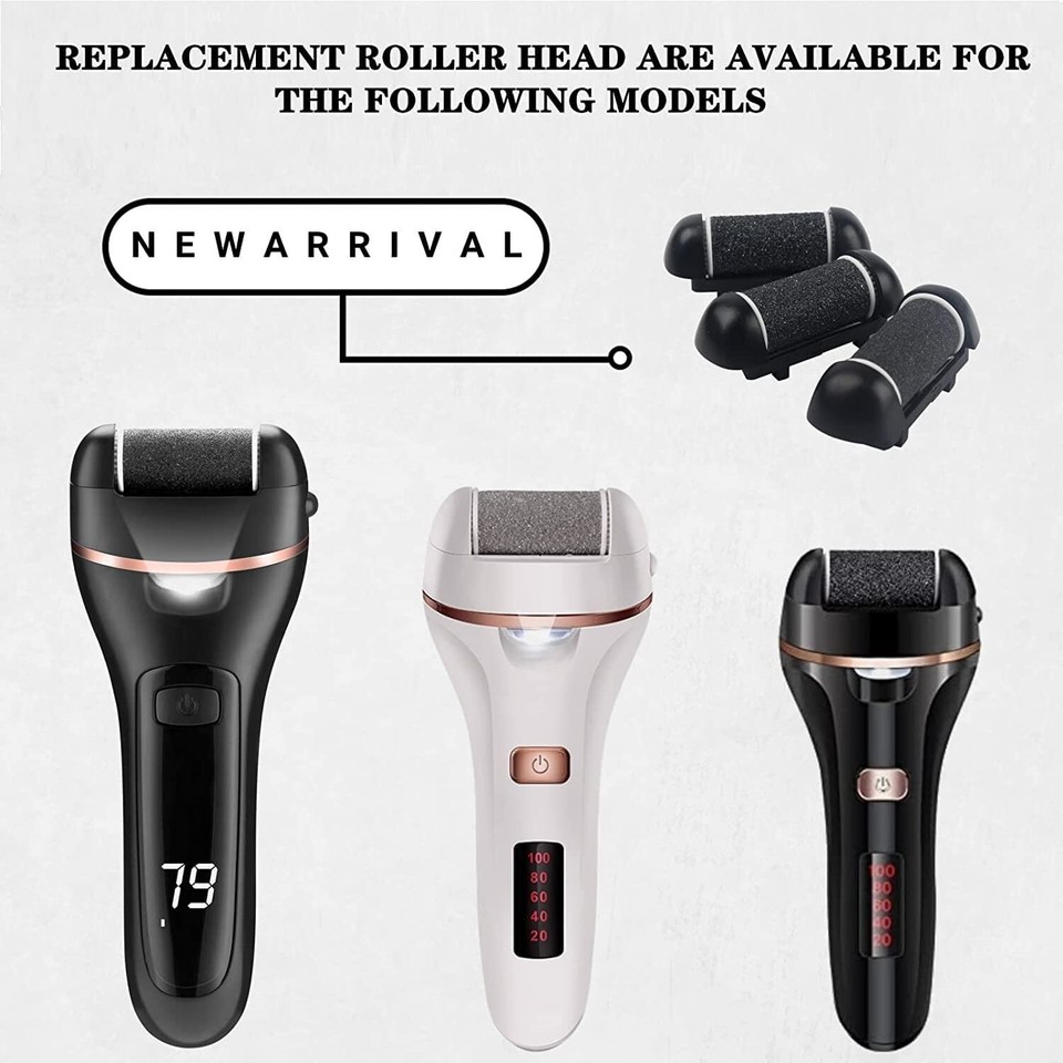 3 PCS Replacement Roller Head for Electric Callus Remover for Feet ...