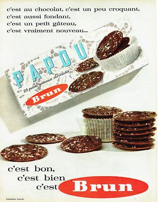 Publicité Advertising 018 1962 Brun biscuits chocolatés Papou | eBay
