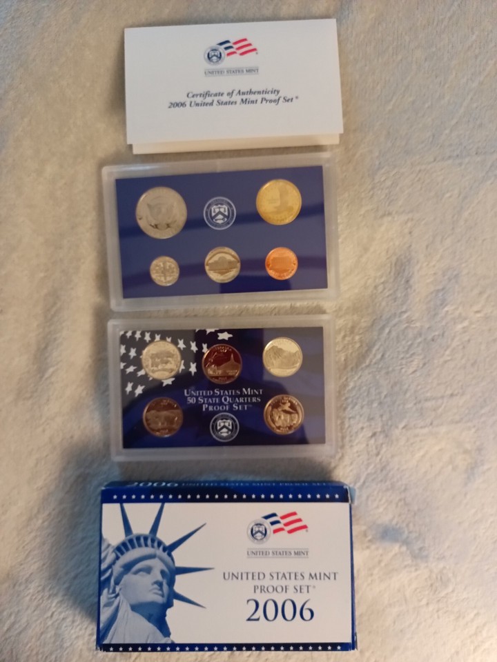 2006 United States Mint Proof Coin Set Clad 10 coins in original box ...