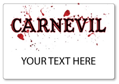 CARNEVIL NAME BADGE TAG HALLOWEEN PROP OR COSPLAY SAFETY MAGNET ...