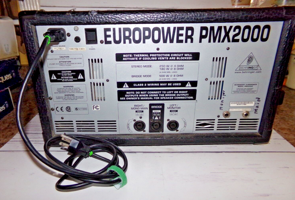 Behringer Europower PMX2000 Multi-Effects Stereo Powered Mixer Powers ...
