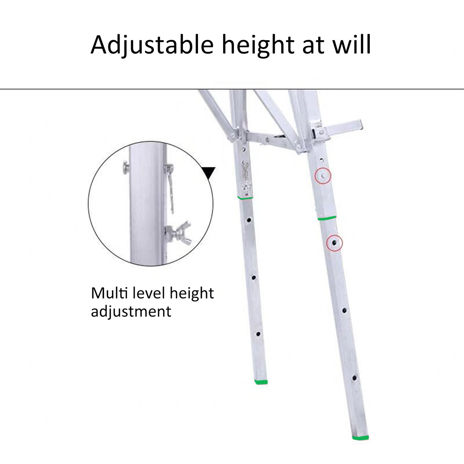 Work Platform Adjustable Height Portable Scaffolding Platform 400 Lb ...