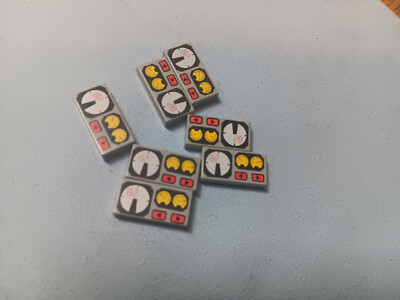 L-1 Lego Lot 7 Light Bluish Gray Tile 1 x 2 w/ Groove Red 82 3069bpx19 ...