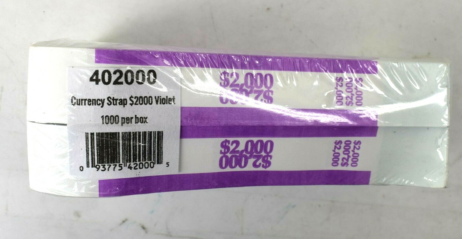 Self-Adhesive CTX402000 Currency Straps $2000 in $20 Bills 1000 Bands ...