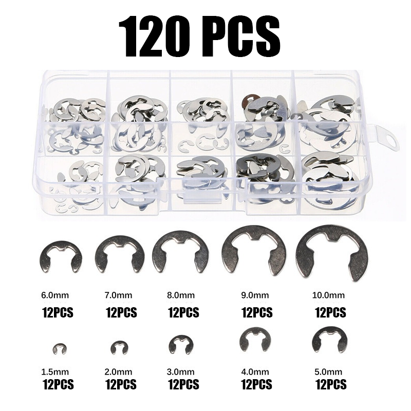 120/200x E Clips C CIRCLIPS Stainless Steel Kit Retaining Ring Assorted ...